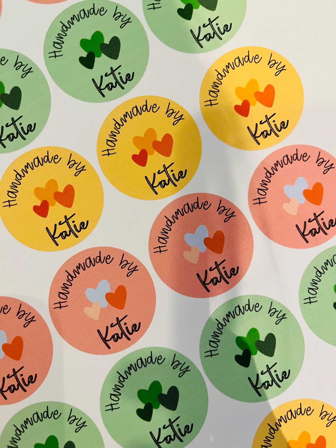 Handmade By” Personalised Handmade Stickers With Name, Personalised ...