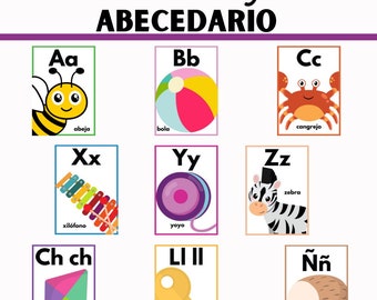 Spanish Alphabet Cards - Tarjetas De Abecedario - Etsy