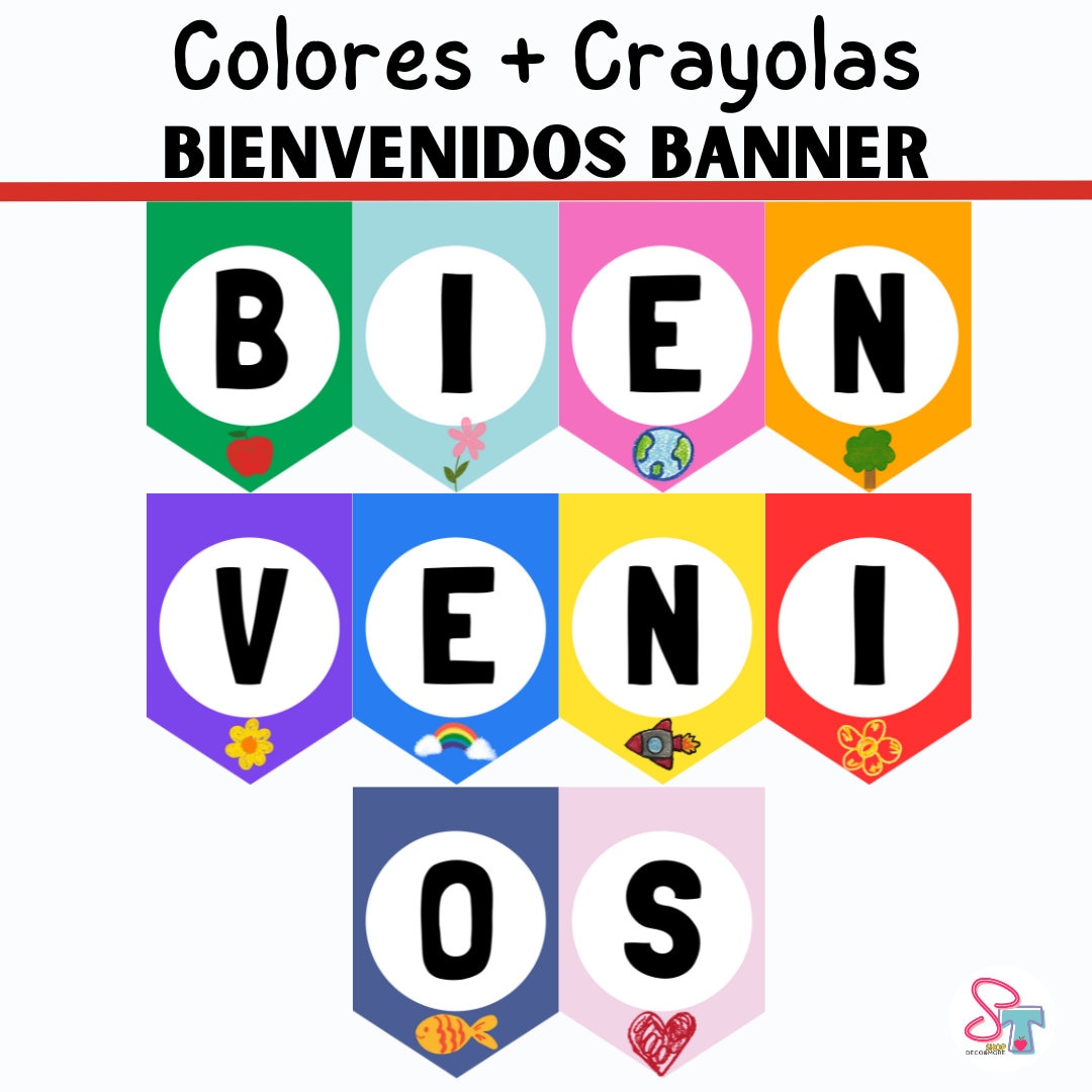 Welcome Banner Colors Crayons - Etsy