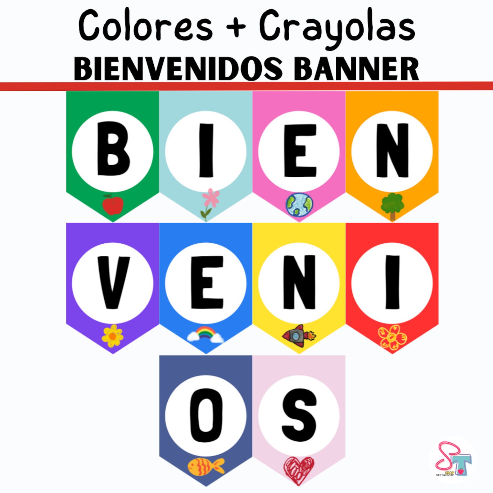 Welcome Banner Colors + Crayons - Etsy