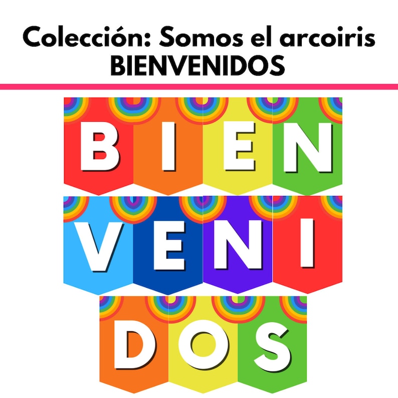 Welcome Banner Colorful Rainbow - Etsy