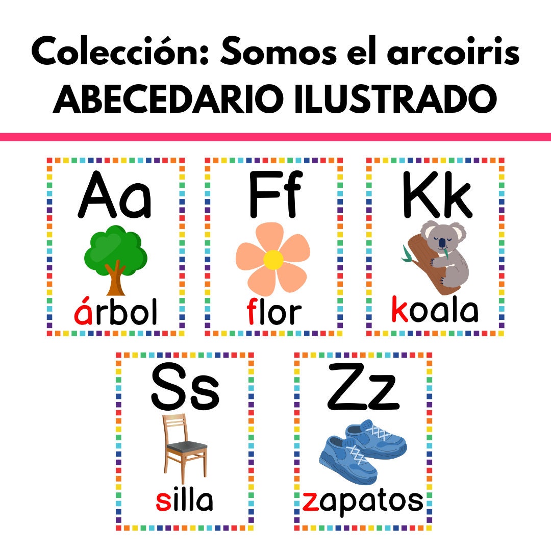 Illustrated Alphabet in Spanish - Etsy