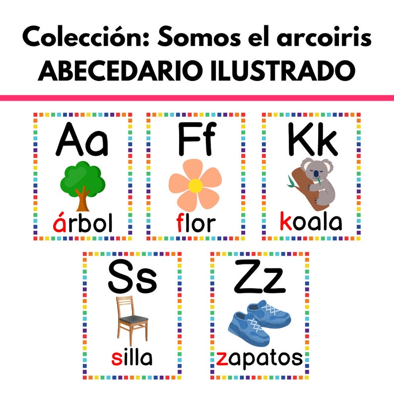 Illustrated Alphabet in Spanish - Etsy