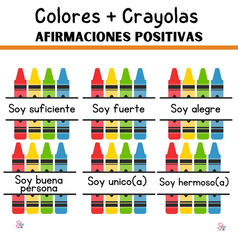 Positive Affirmations in Spanish Crayola - Etsy