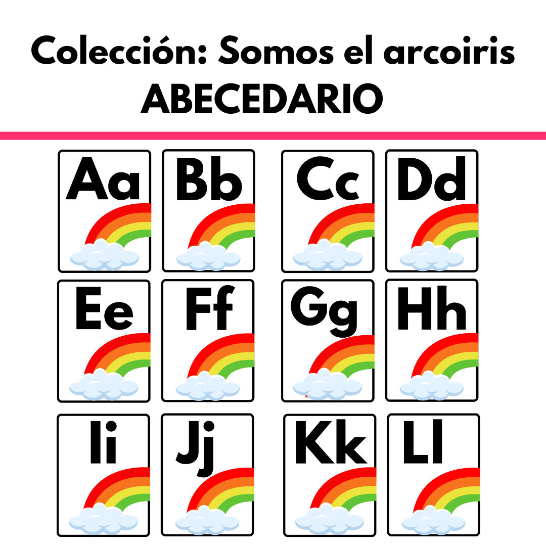 Rainbow Spanish Alphabet - Etsy