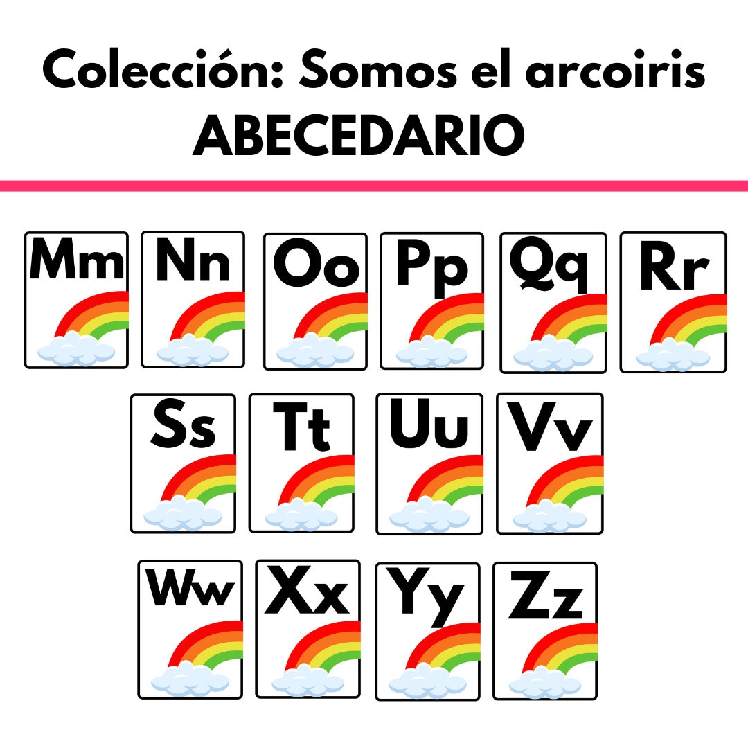 Rainbow Spanish Alphabet - Etsy