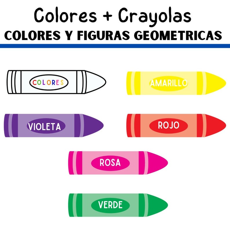 Colors and Geometric Figures in Spanish - Etsy