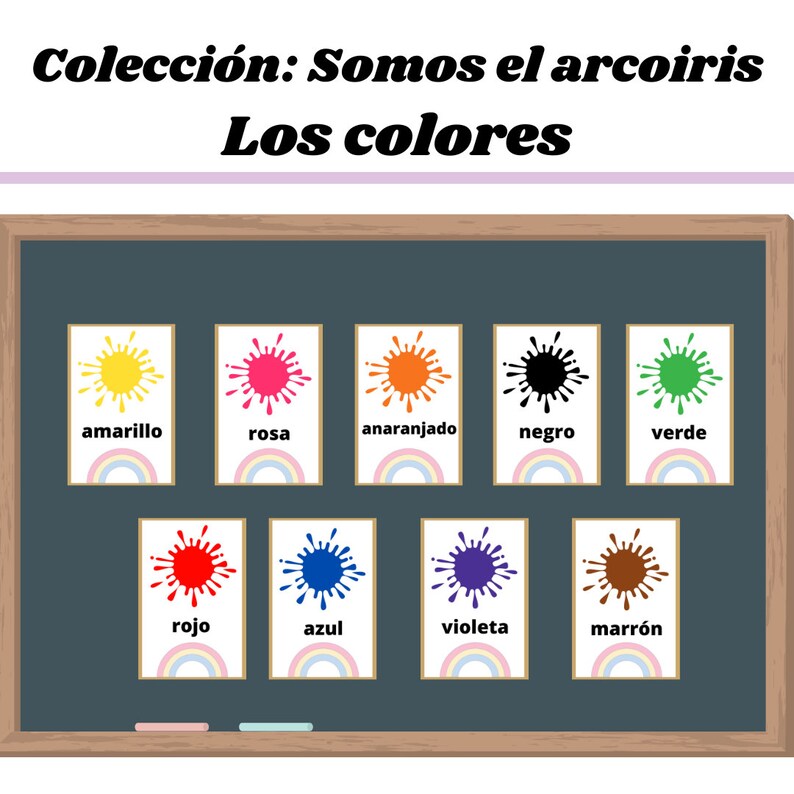 Colores y Figuras Geométricas Arcoiris Pastel - Etsy México