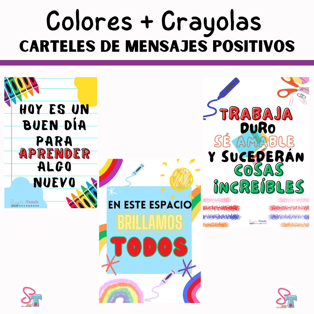 Positive Posters Colors + Crayons - Etsy