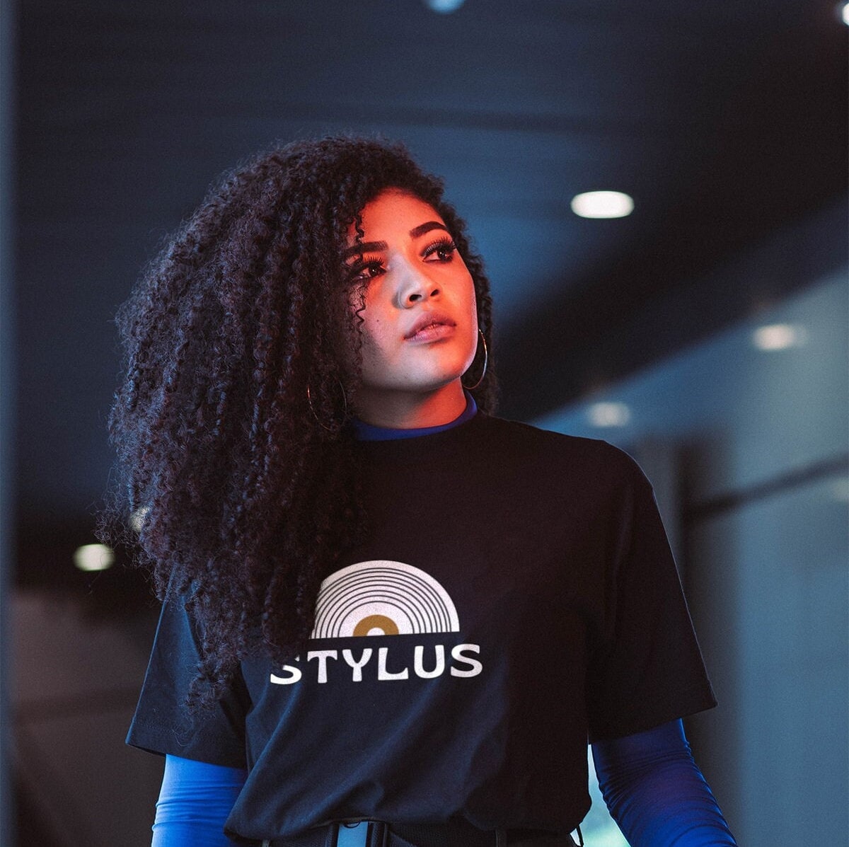 Retro Vinyl Record Decal Music Logo T Shirt, Stylus Print Tshirt, Soft ...