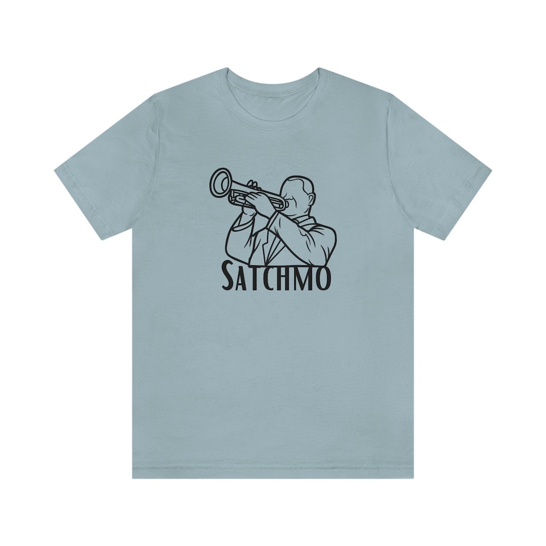 Satchmo Decal Jazz Trumpet T Shirt, Louis Armstrong Music Print Tshirt ...