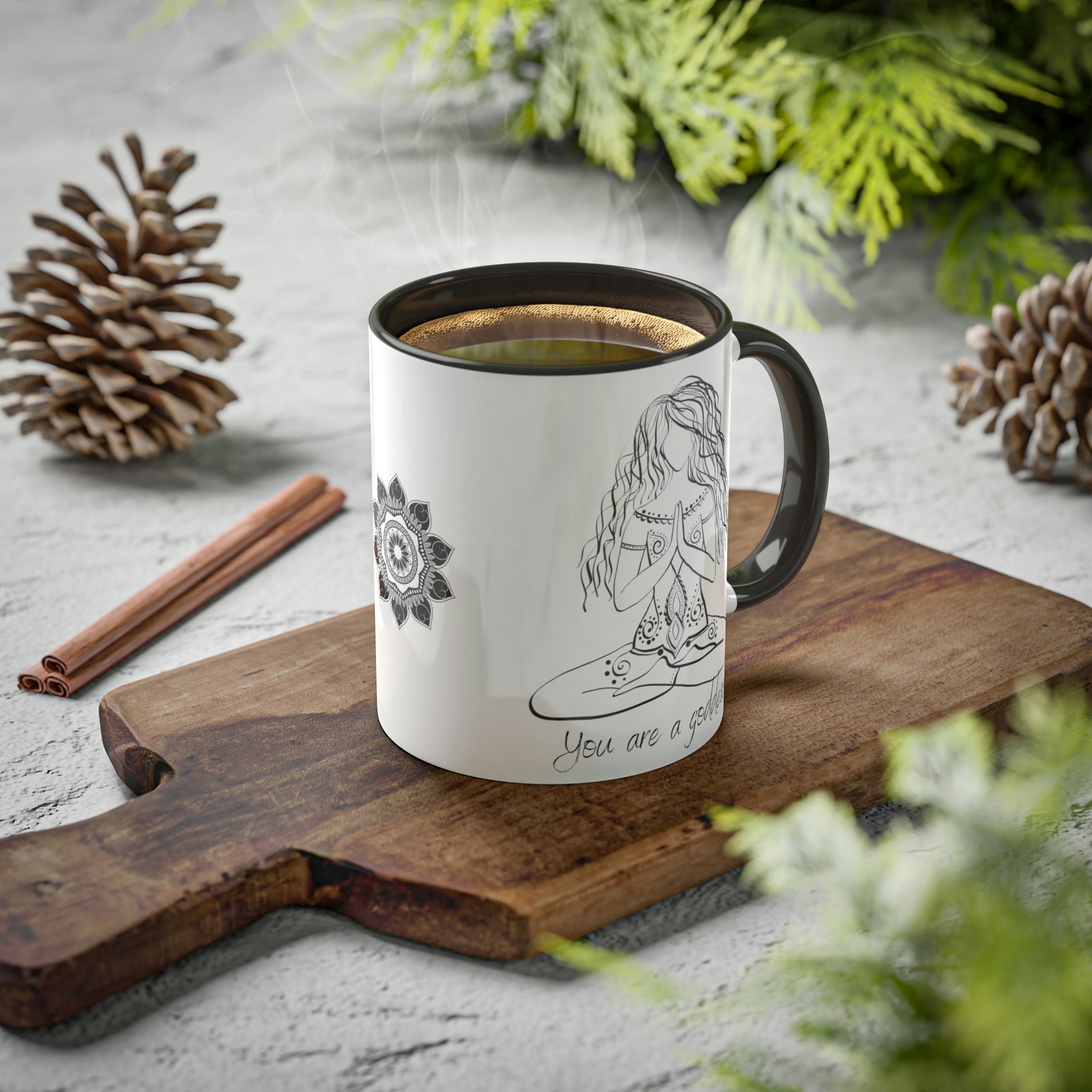 You Are A Goddess Yoga Mug, Yogi Poses Pilates Stretch Gift for Yoga ...