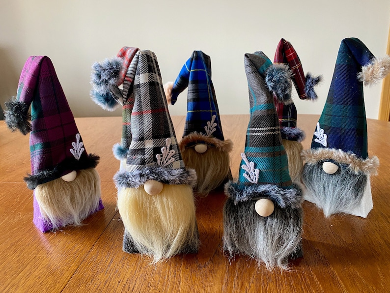 Handmade Scottish tartan Forest Gonks, Scandinavian Gonk, Nordic Gonk ...