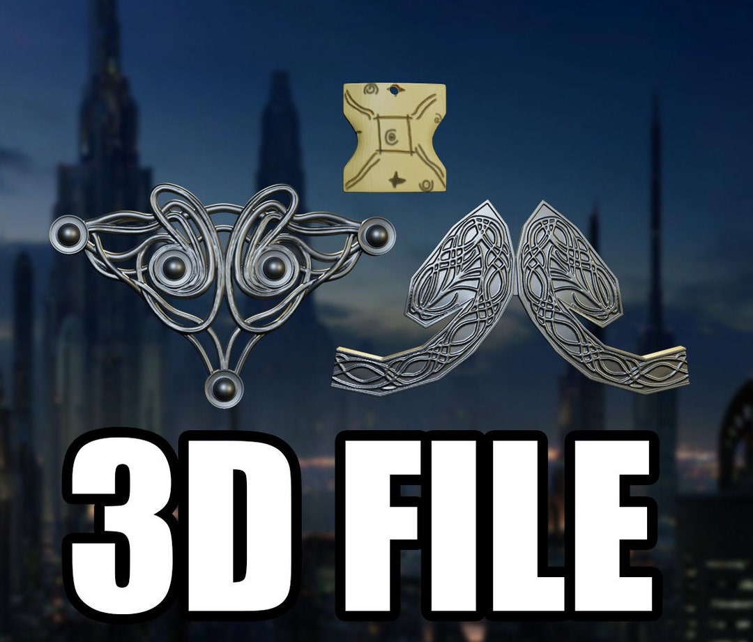 Padmé Veranda Night Gown Brooch, Tiara and Japor Snippet - STL 3D FILES ...