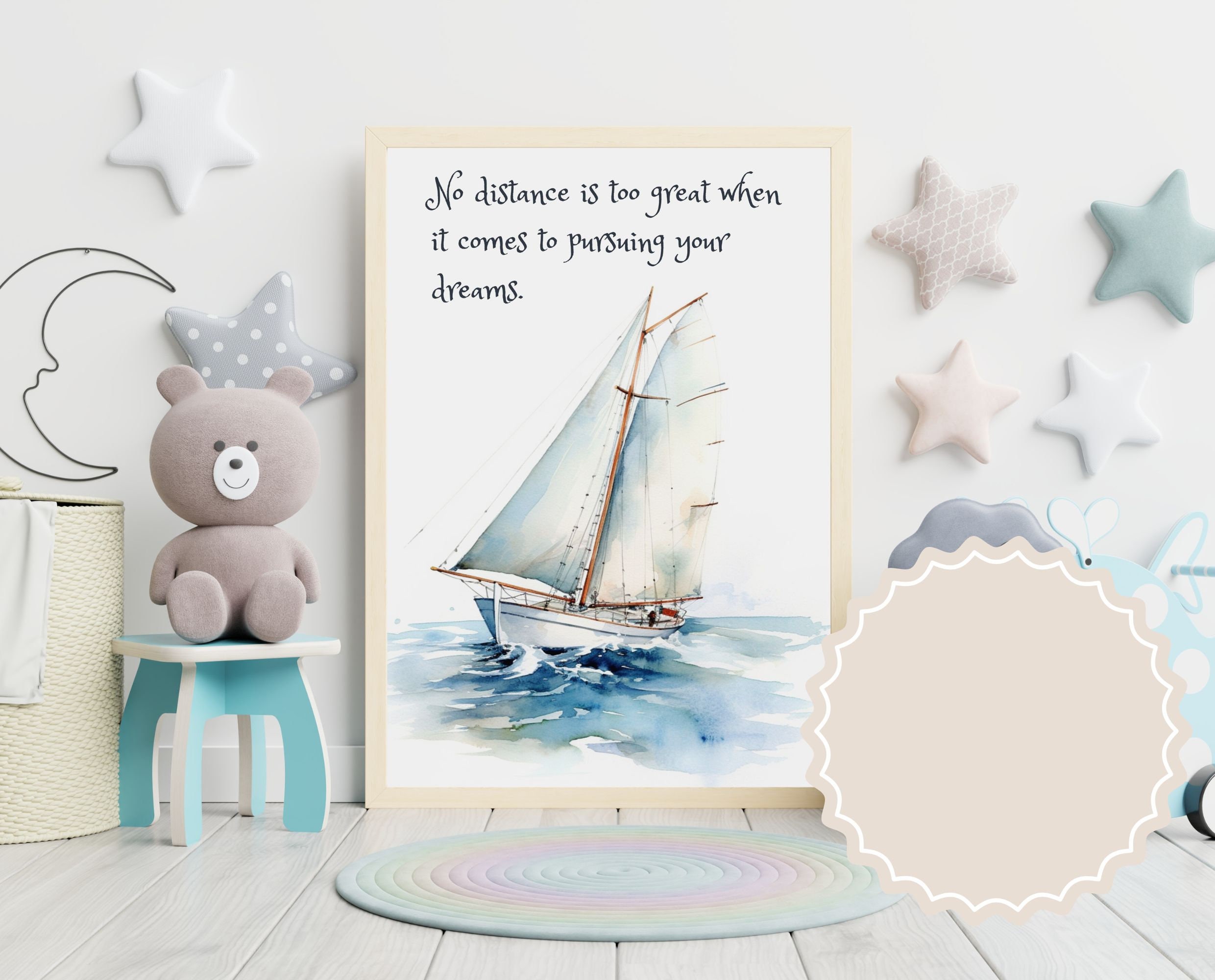 Nautical Nursery Wall Art, Quote Boat Print, Nursery Sailboat Print ...