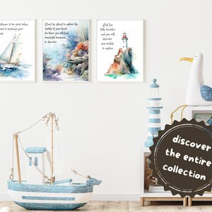 Nautical Nursery Wall Art, Quote Boat Print, Nursery Sailboat Print ...