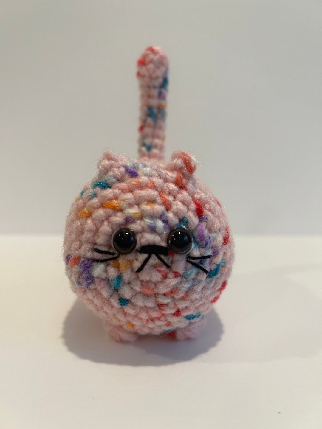 Speckles the Cat, Pink Cat Plush, Speckled Loaf Cat, Crochet Cat Plush ...