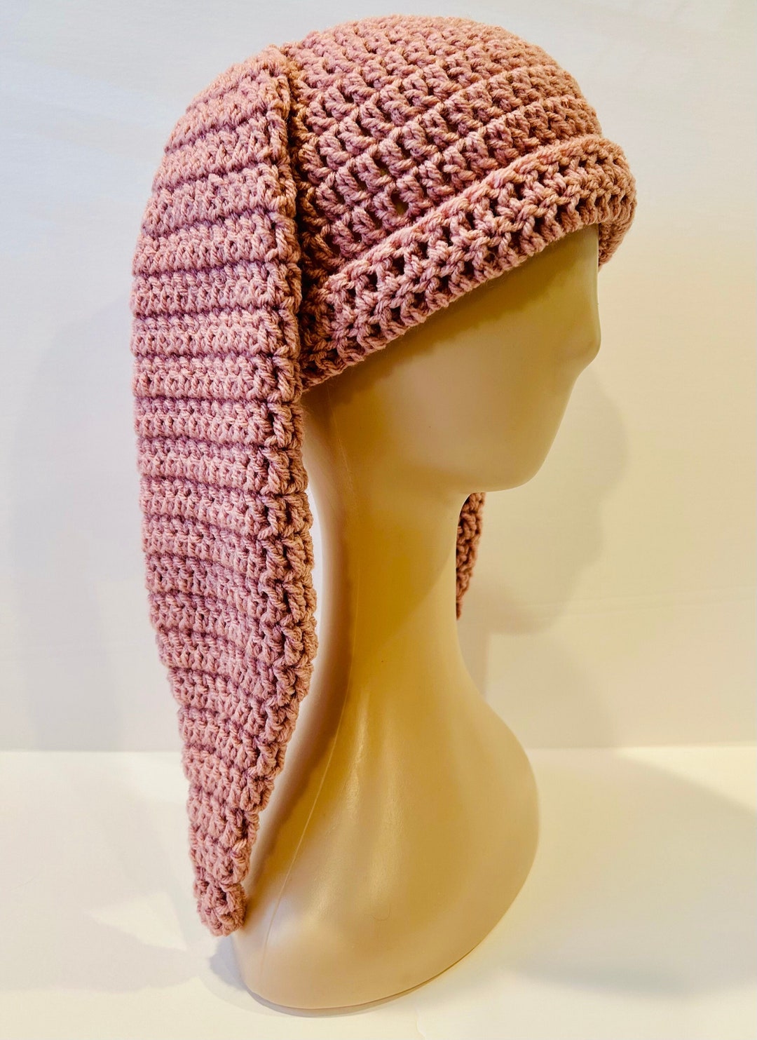 Bunny Ear Beanie, Crochet Bunny Beanie, Handmade Beanies, Pink Bunny ...