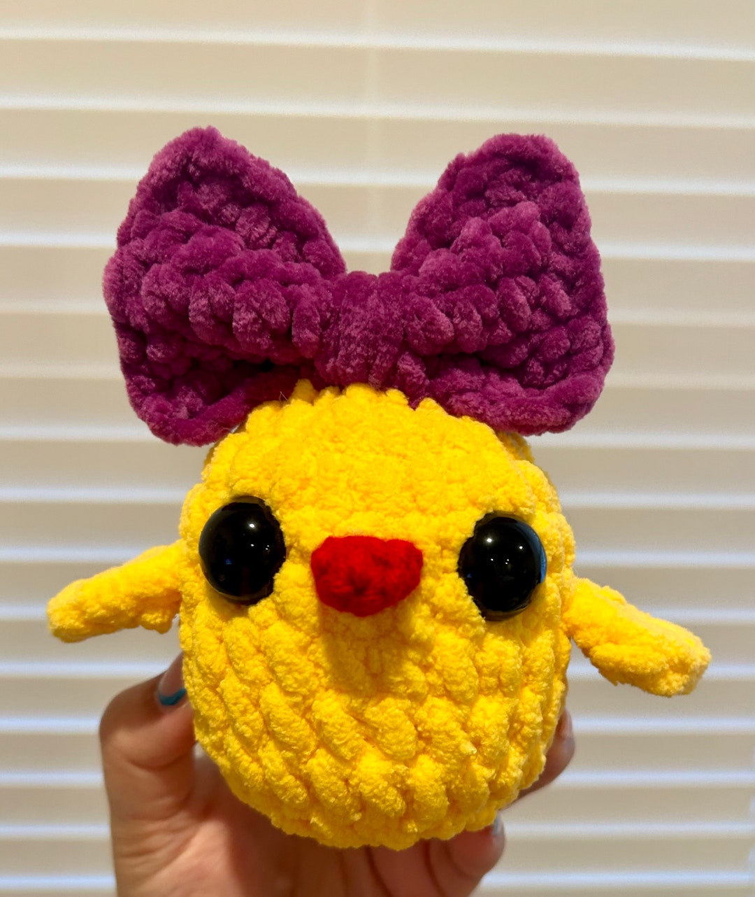 Amy the Chick, Chick With Bow, Crochet Chick, Handmade Chick, Amigurumi ...