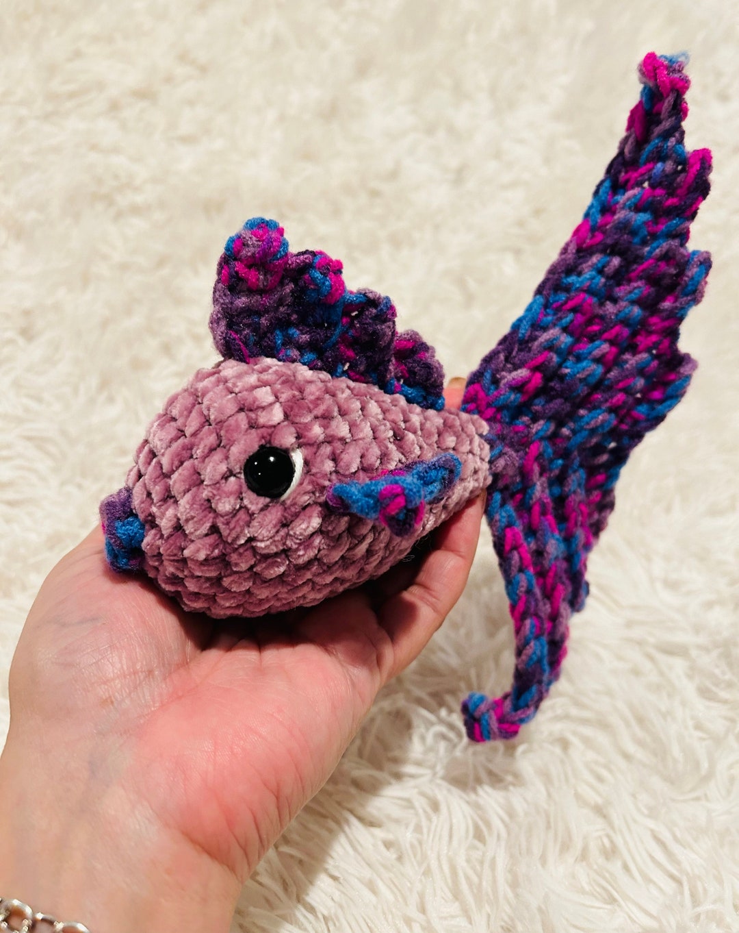 Crochet Goldfish Plush, Handmade Velvet Fantail Toy - Etsy