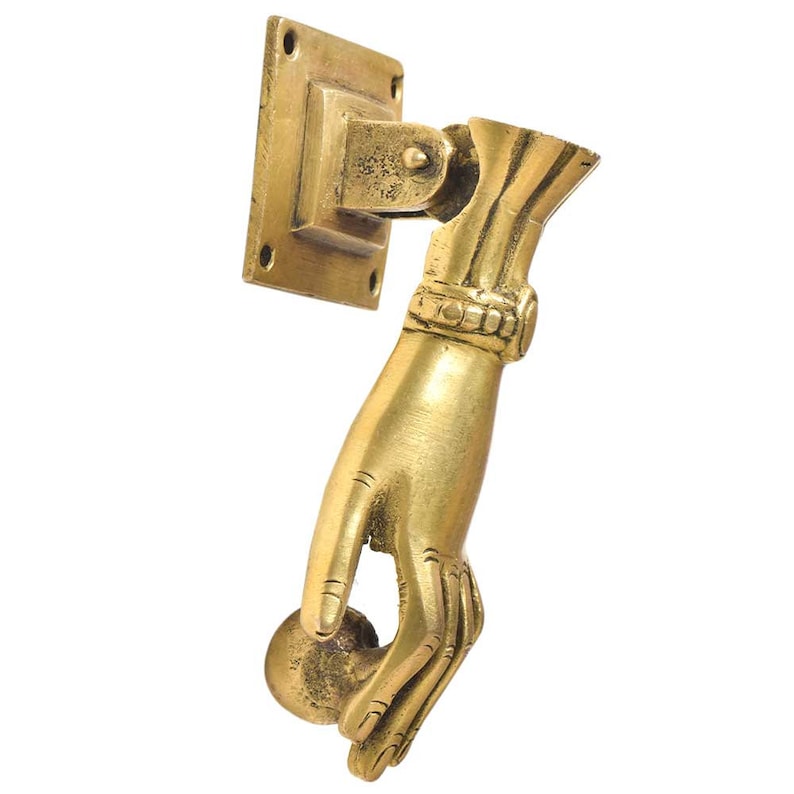Handcrafted Brass Hand Door Knocker - Etsy