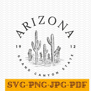 Arizona Svgpngjpgpdf Desert Svgpng Cactus State of - Etsy