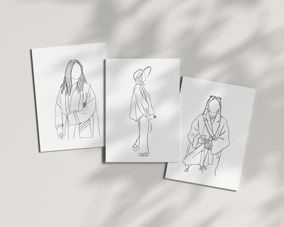 Custom Line Drawing, One Line Portrait, Custom Family Portrait, Custom ...