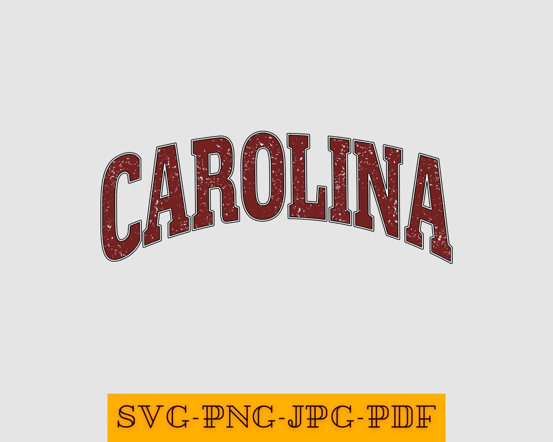 Carolina Distressed Text SVG: Cricut Cut File (digital Download) - Etsy
