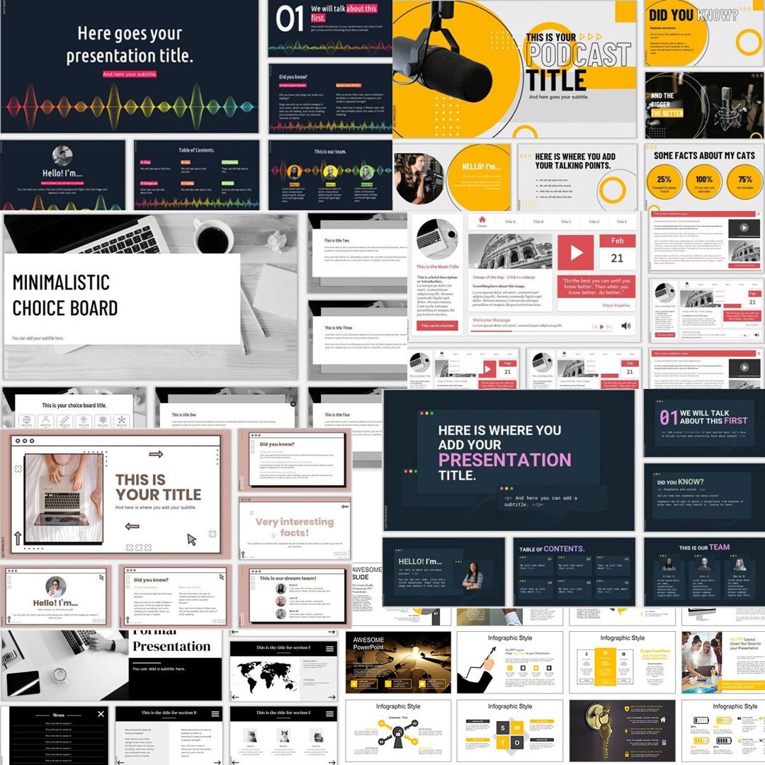 8 Powerpoint Professional Templates Presentations hidden/no - Etsy