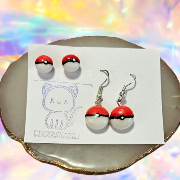 Pokeball Earrings - Etsy