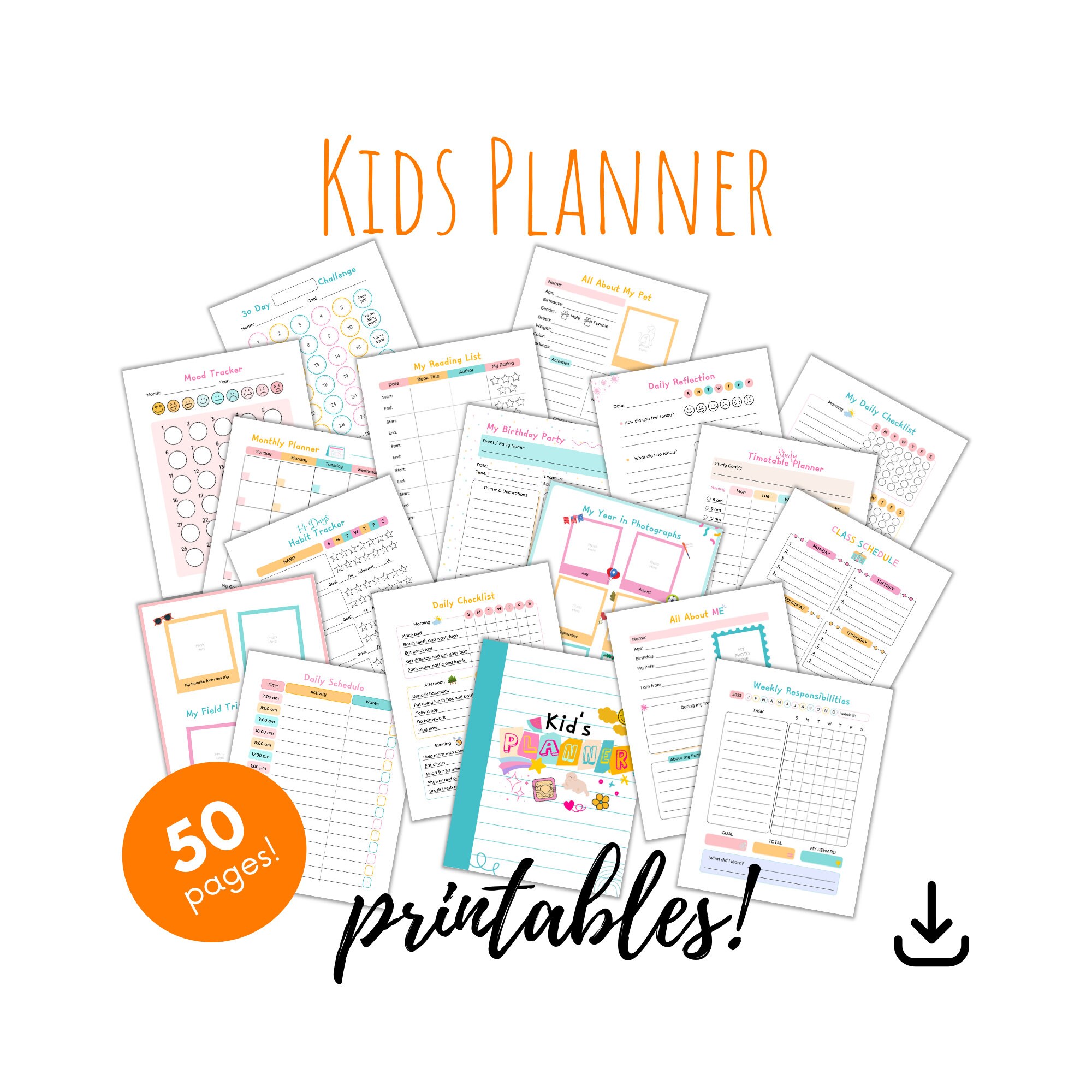 Kids Planner Kids Journal Printable Home School Daily - Etsy