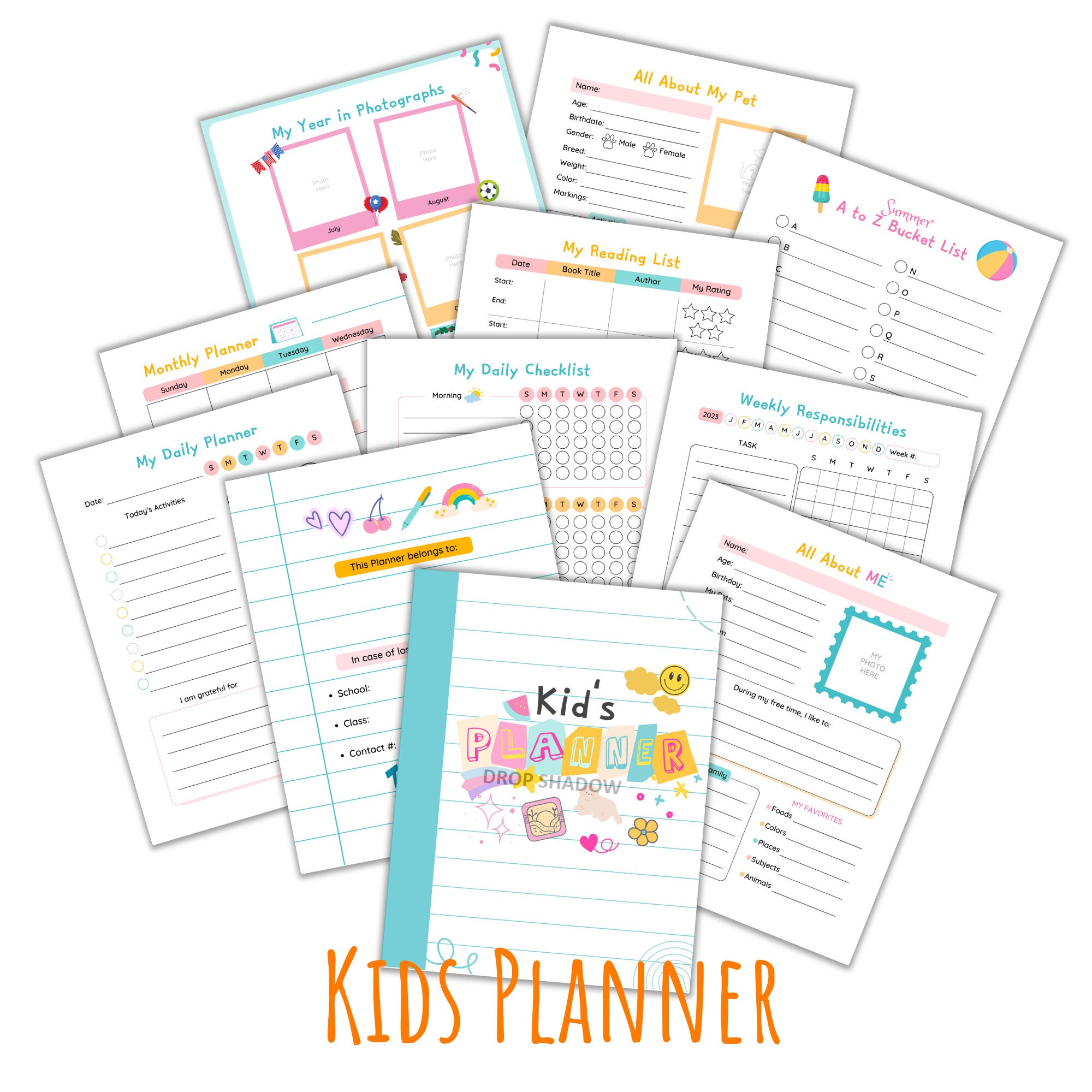 Kids Planner Kids Journal Printable Home School Daily - Etsy