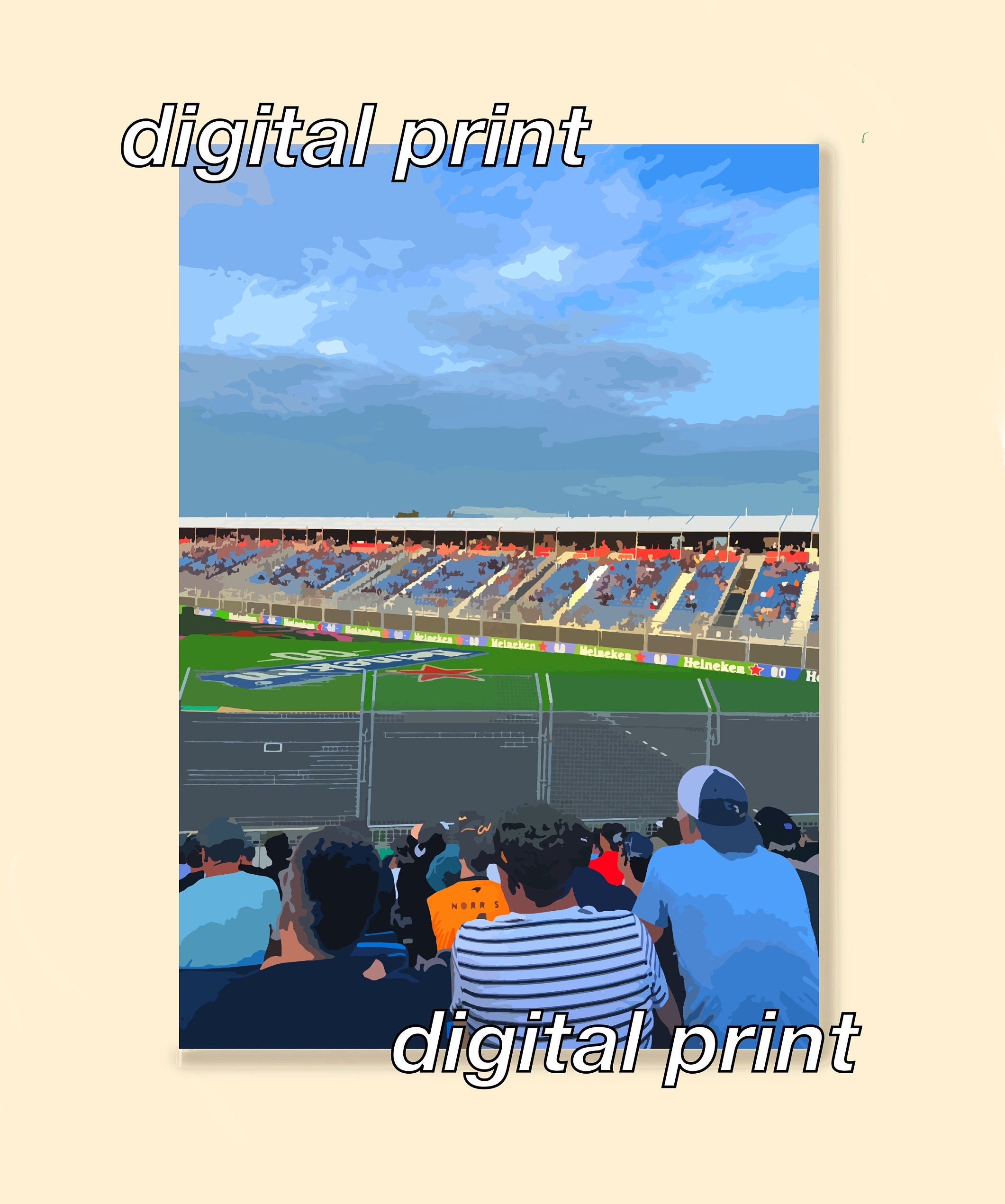 MELBOURNE GP POSTER - Illustrated Digital Print - Melbourne Grand Prix ...