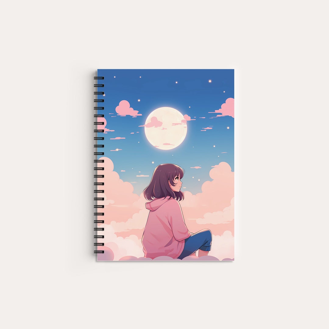 Girly Anime Art Notebook A5 Spiral Bound Aesthetic Notebook - Etsy