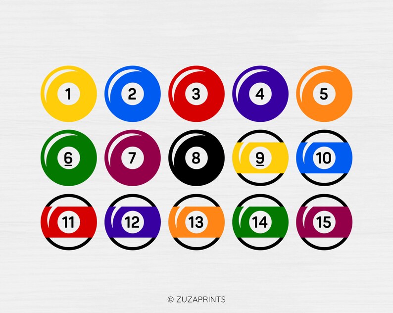 Pool Balls, Billiard Balls, Snooker Balls. Instant Download SVG, PNG ...