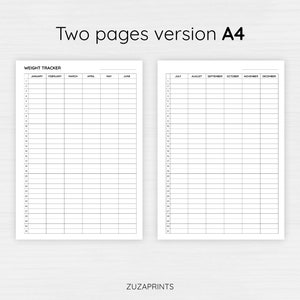 Daily Weight Tracker Printable, Weight Loss Tracker, Weight Loss ...