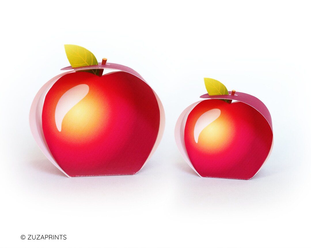 Apple Box, Red Apple Box, Small Gift Box, DIY, PDF, Digital Print - Etsy