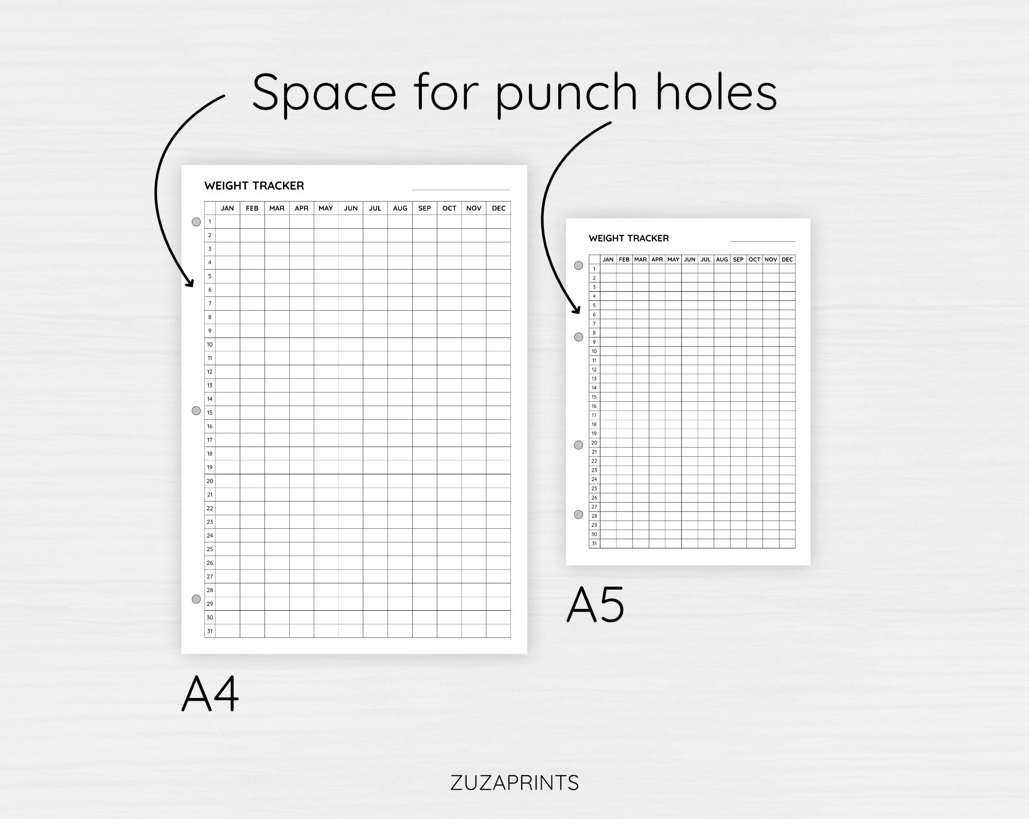 Daily Weight Tracker Printable, Weight Loss Tracker, Weight Loss ...