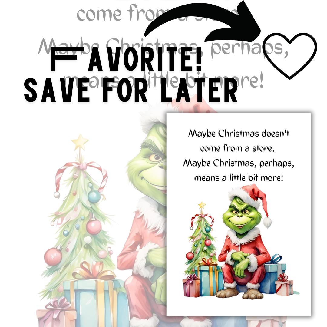 Funny Grinch Christmas Card | Digital Download | Printable Holiday ...