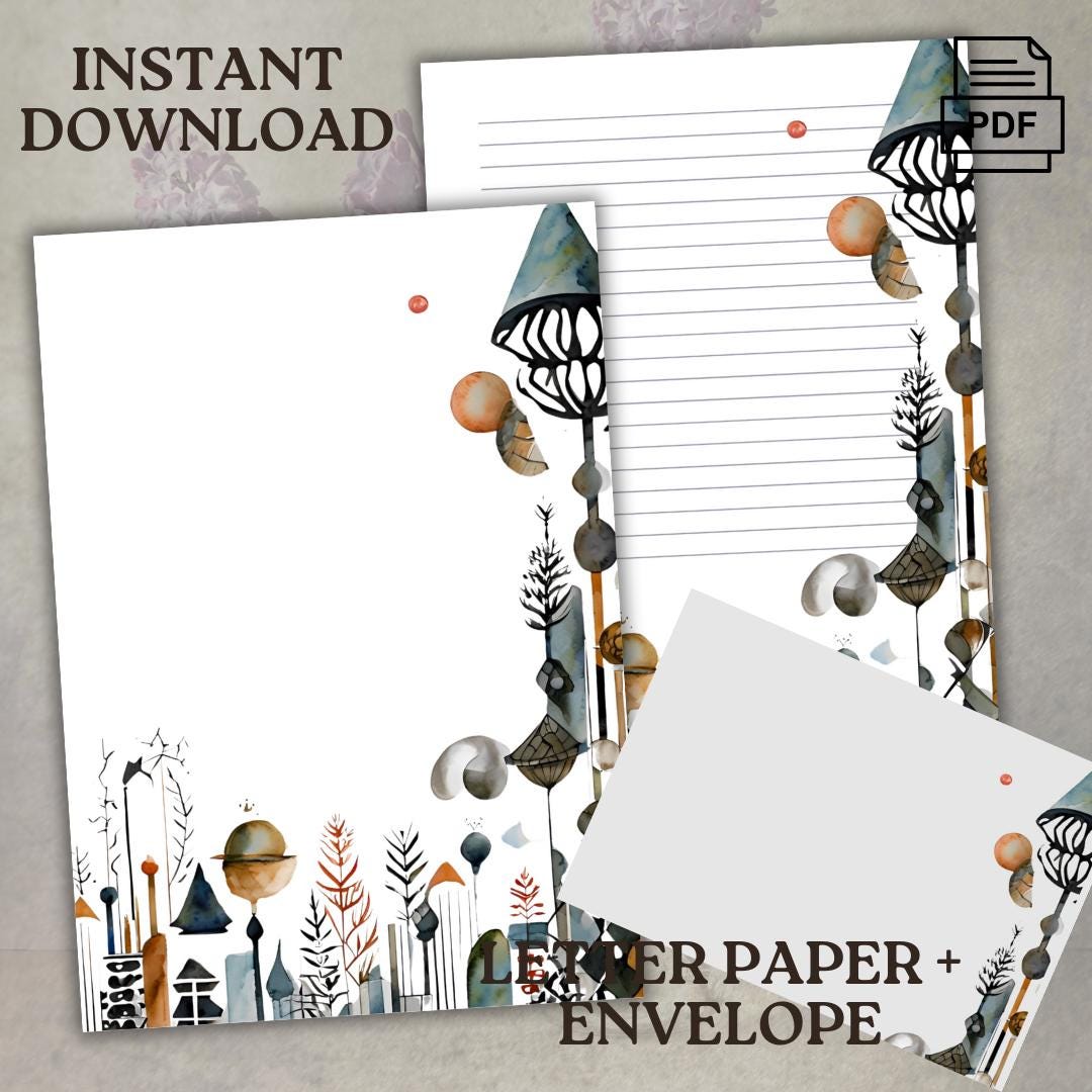 Serialism Stationery Set: Printable Letter & Envelope (digital Download ...