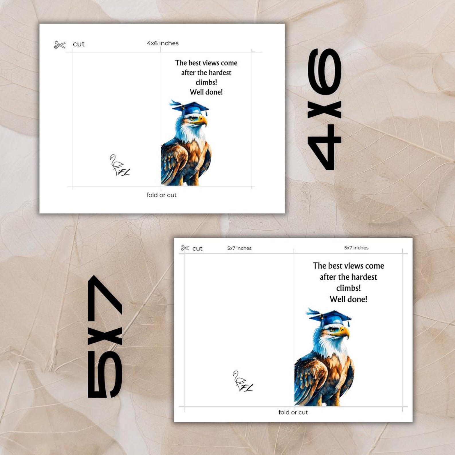 Printable Graduation Card | Eagle With Cap | Motivational Quote ...