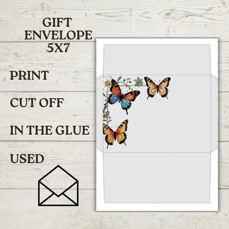 Butterfly Stationery Set: Floral Letter Paper & Envelope (PDF Download ...