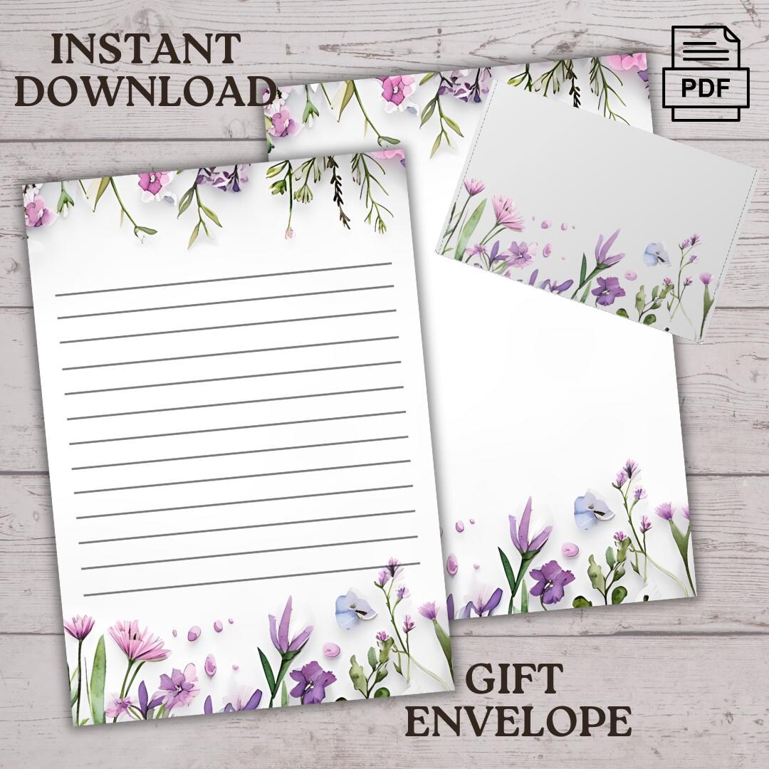 Floral Spring Paper Letter Writing Set | Printable PDF for Personal ...