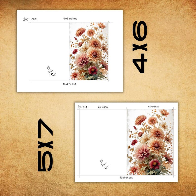 Dahlia Flower Greeting Card Set: Pastel Floral Design (PDF Download) - Etsy