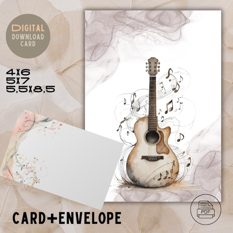 Guitar Greeting Card - Etsy UK