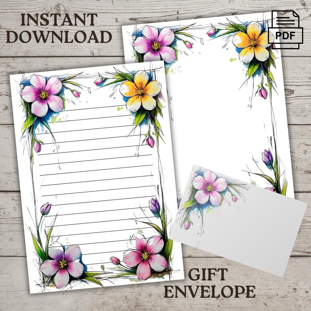 Feelings of Spring Bloom, Letter Stationery, Download in US Letter Size ...