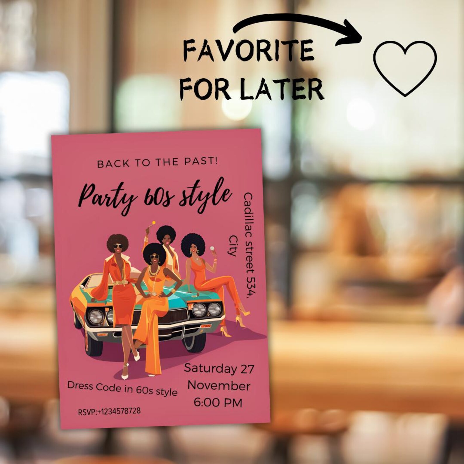 Retro 60s Party Invitation: Editable Template (digital Download) - Etsy