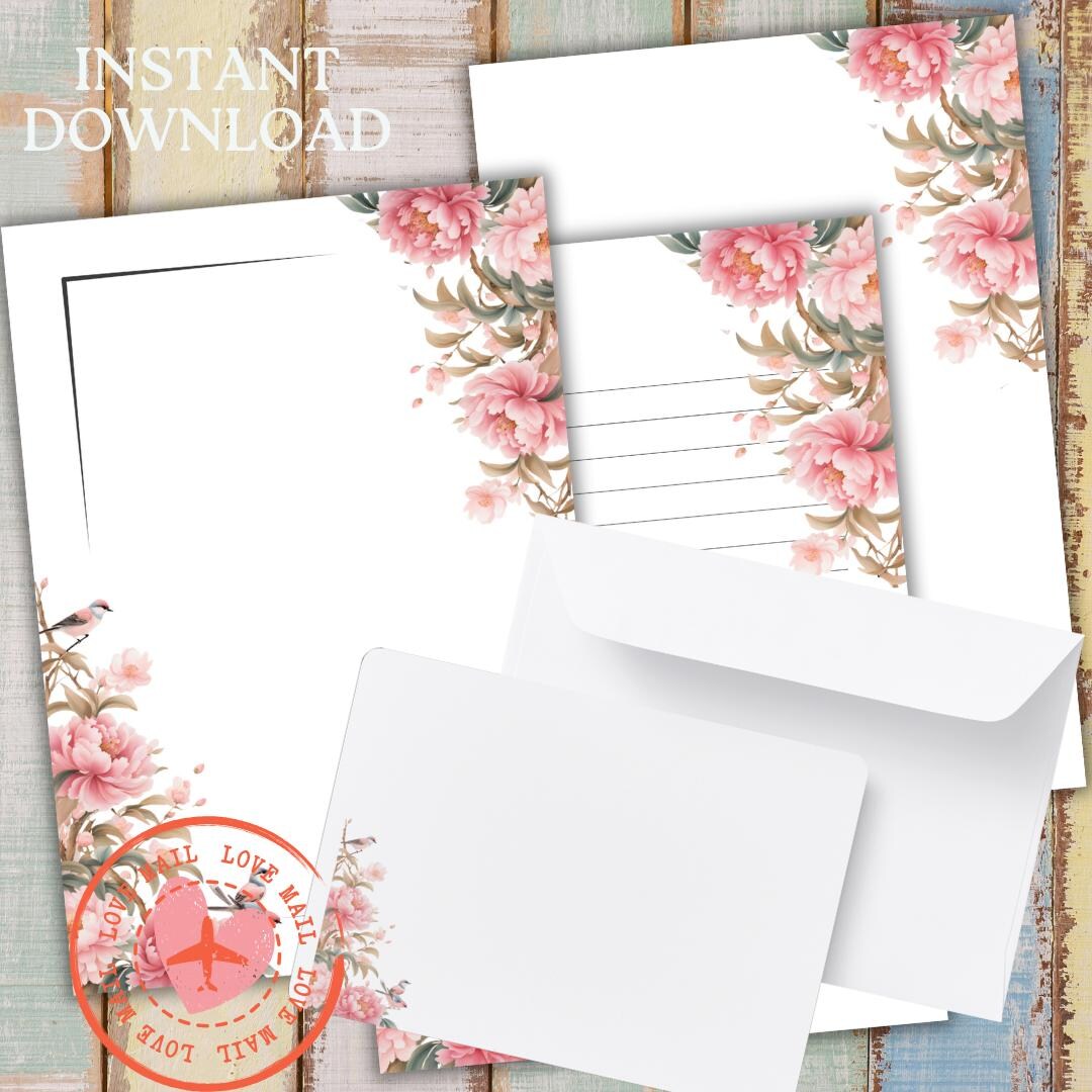 Vintage Wildflowers Printable Stationery Set – Watercolor Letter ...