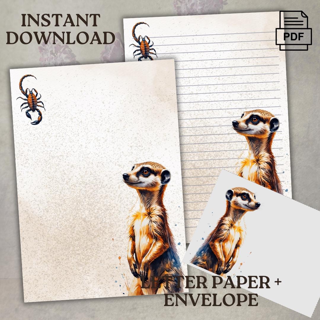 Printable Meerkat Letter Paper & Envelope | Cute Desert-themed ...