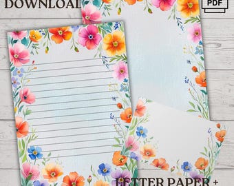 Daisy Buttercup Printable Stationery Floral Printable Stationary Paper ...